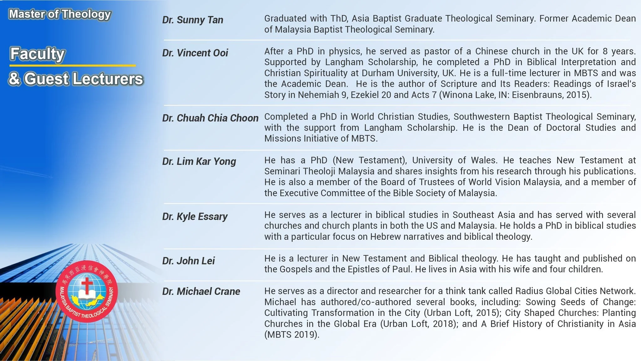 Master of Theology (ThM) — MBTS