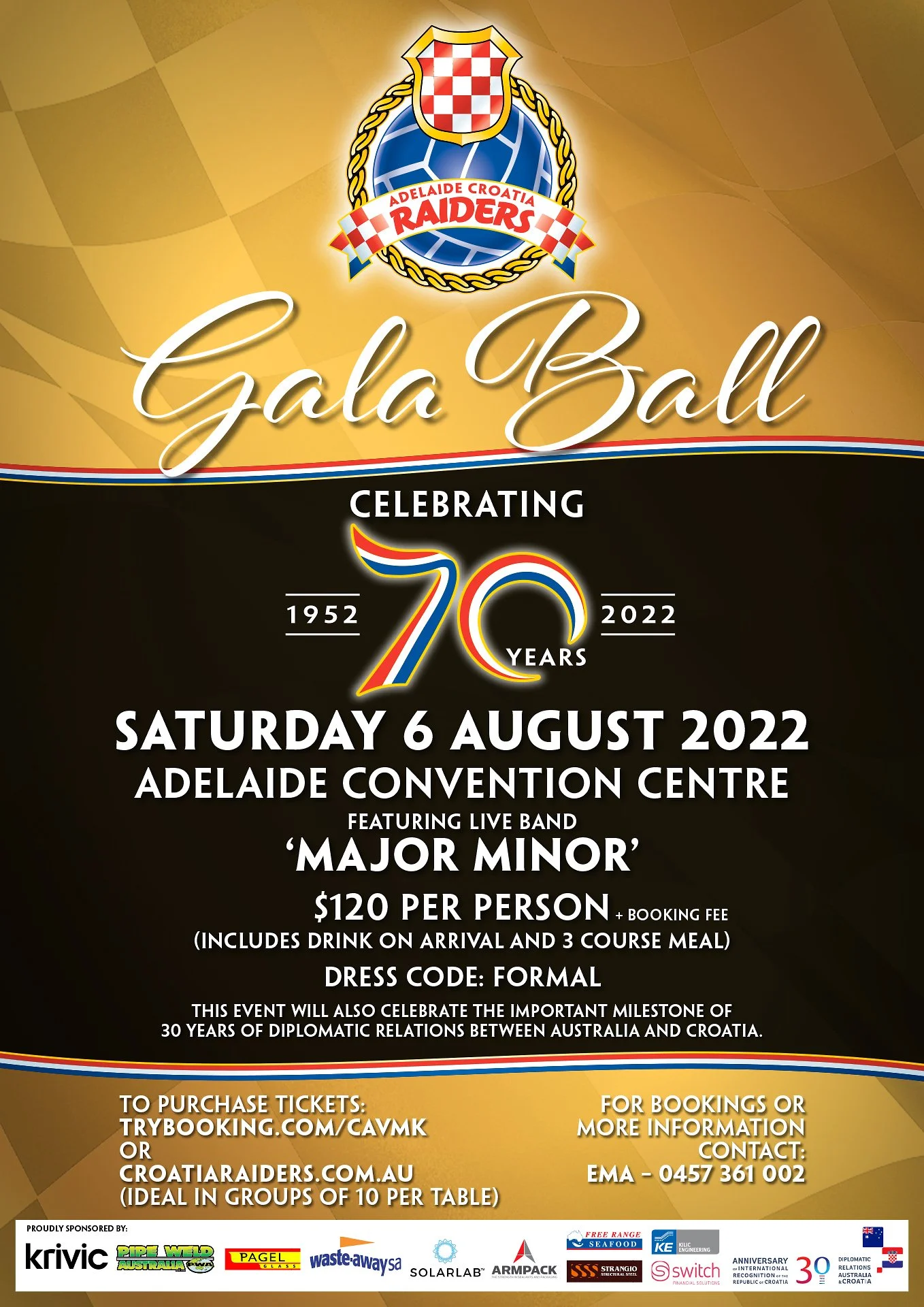 70th Anniversary Gala Ball — Adelaide Croatia Raiders Soccer Club