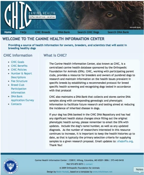 CHIC Designation - What is It? — AKC Registered Health Tested (OFA CHIC)