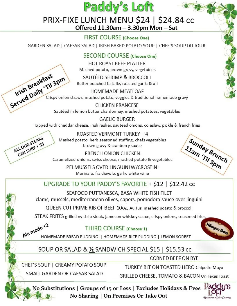 Paddy's Loft Restaurant - Pub - Catering