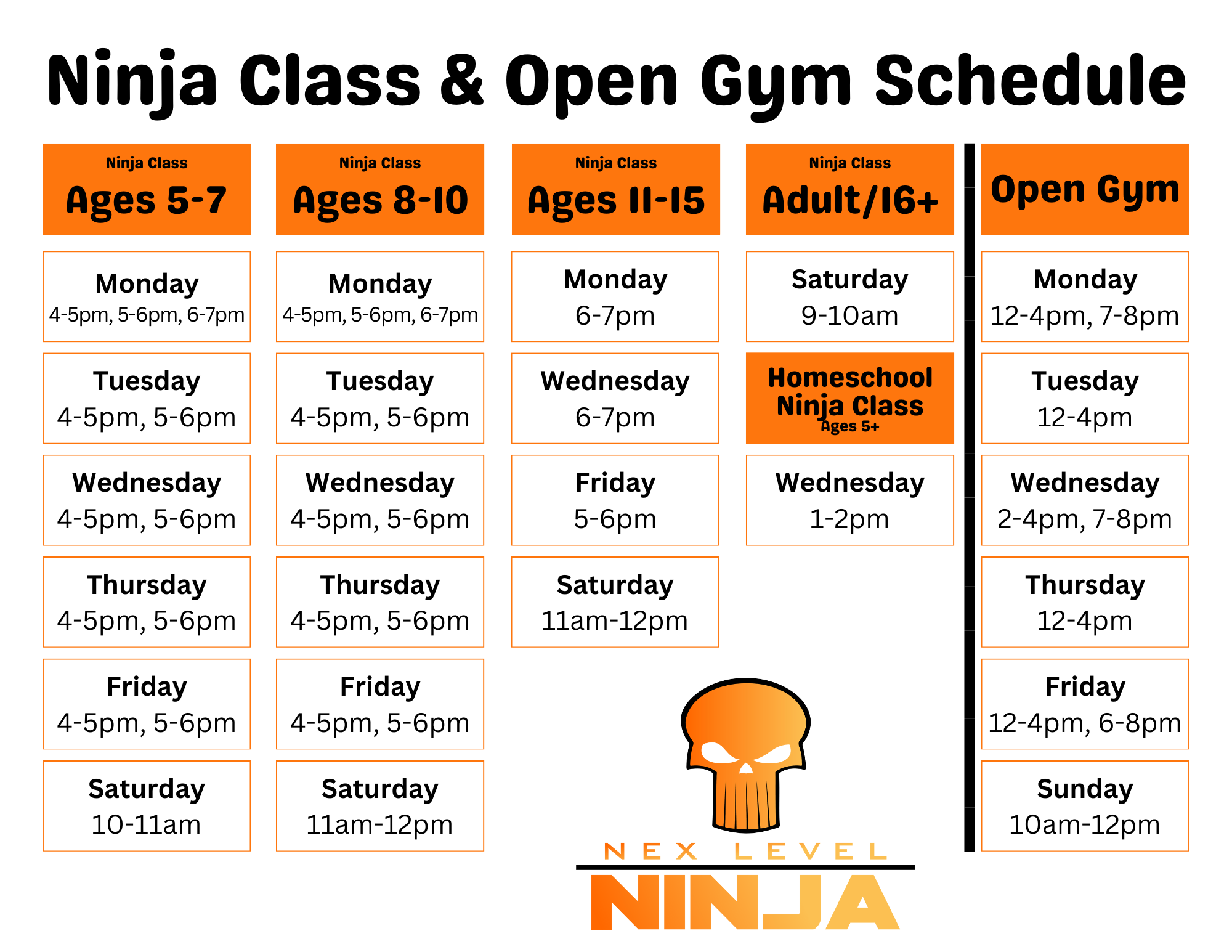 Nex Level Ninja - Recreational Classes