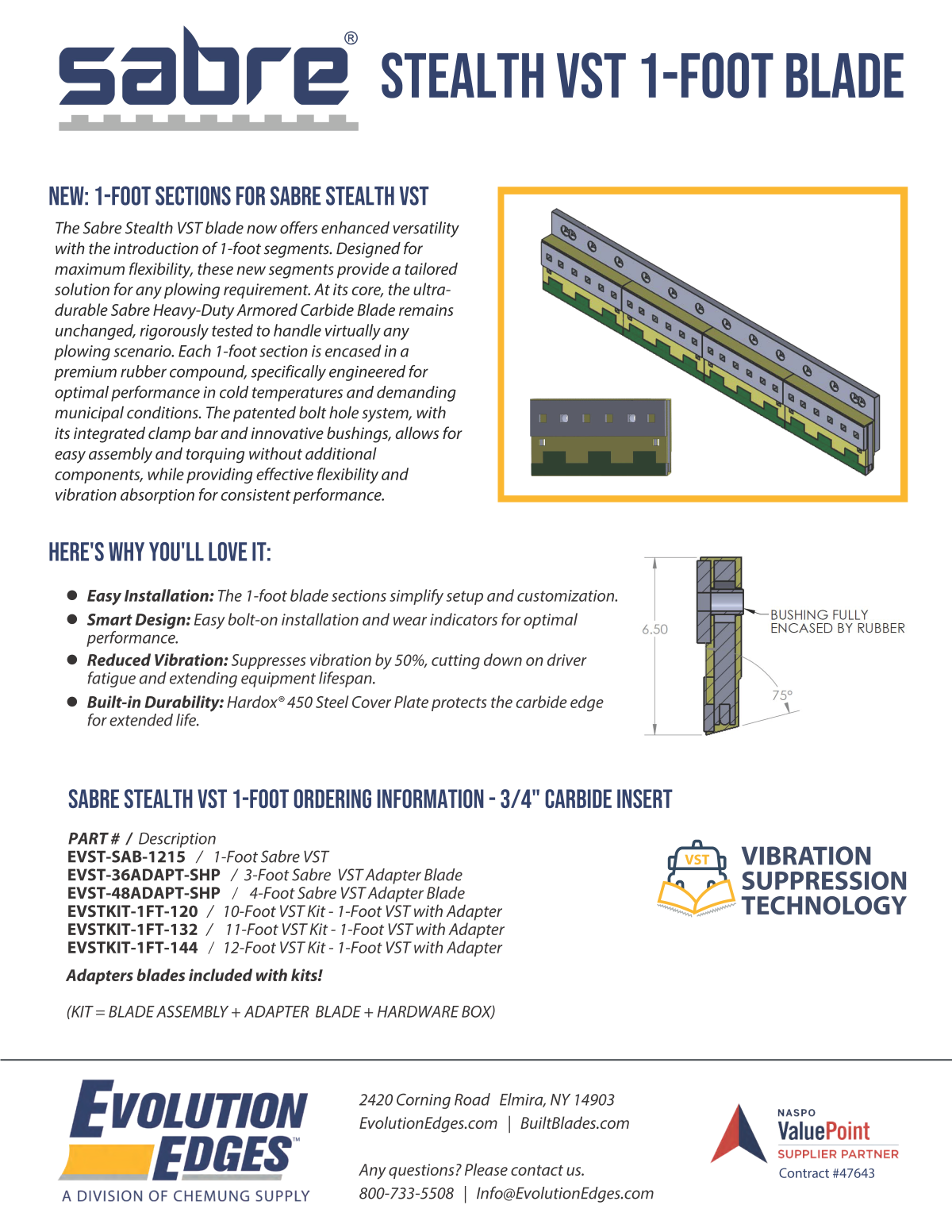 Sabre Stealth VST - 1 Foot — Built Blades