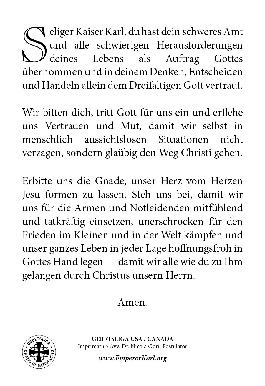 Online Store — Blessed Karl of Austria