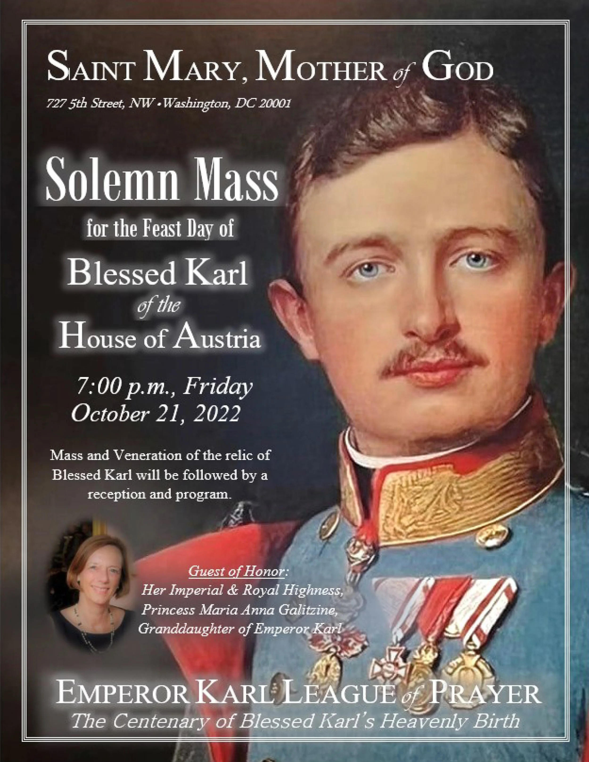 Solemn Mass for Blessed Karl in Washington, D.C. — Blessed Karl of Austria