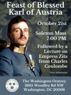 Mass for Blessed Karl and Lecture in Washington, DC — Blessed Karl of ...