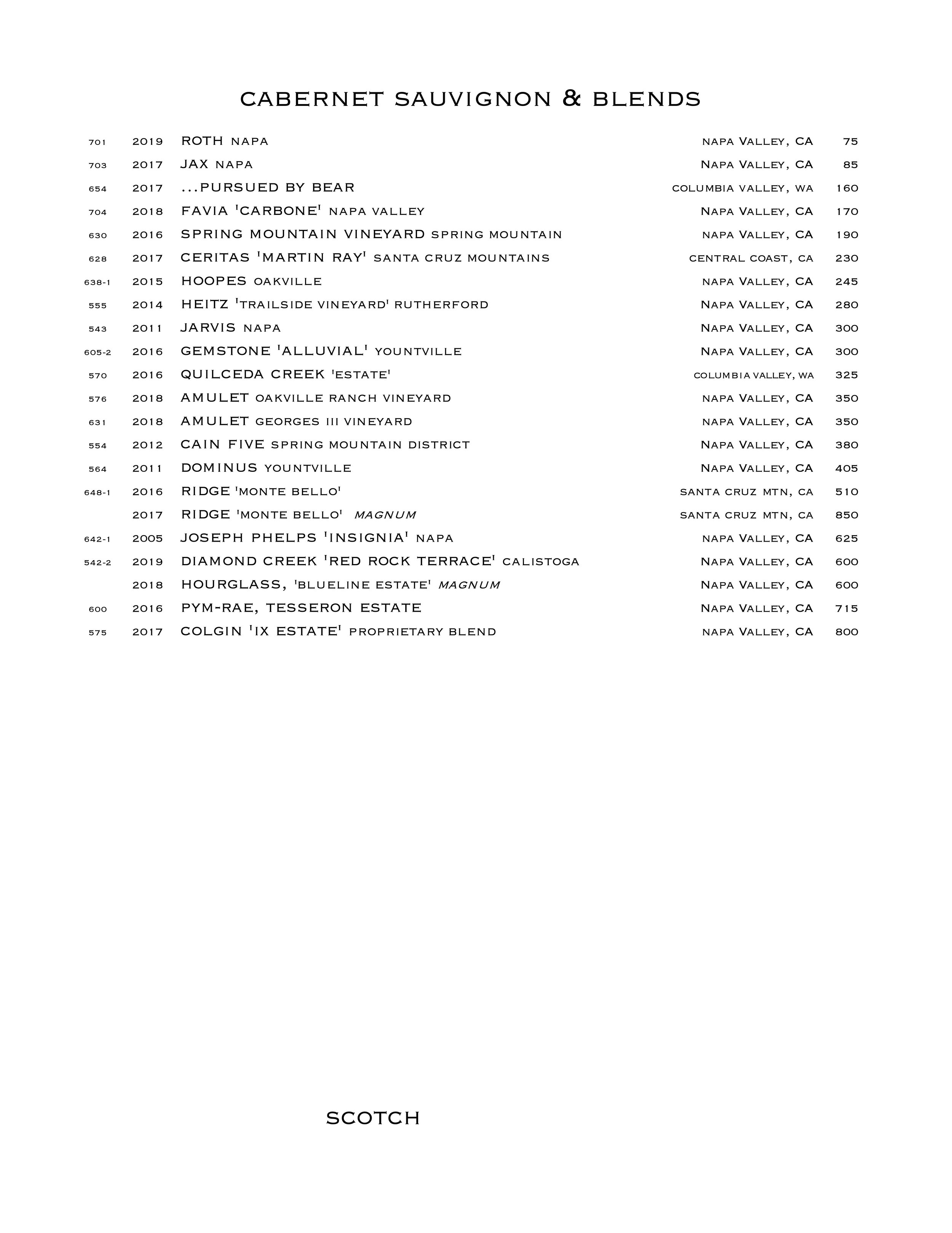 Wine & Spirits — Oran Mor Bistro