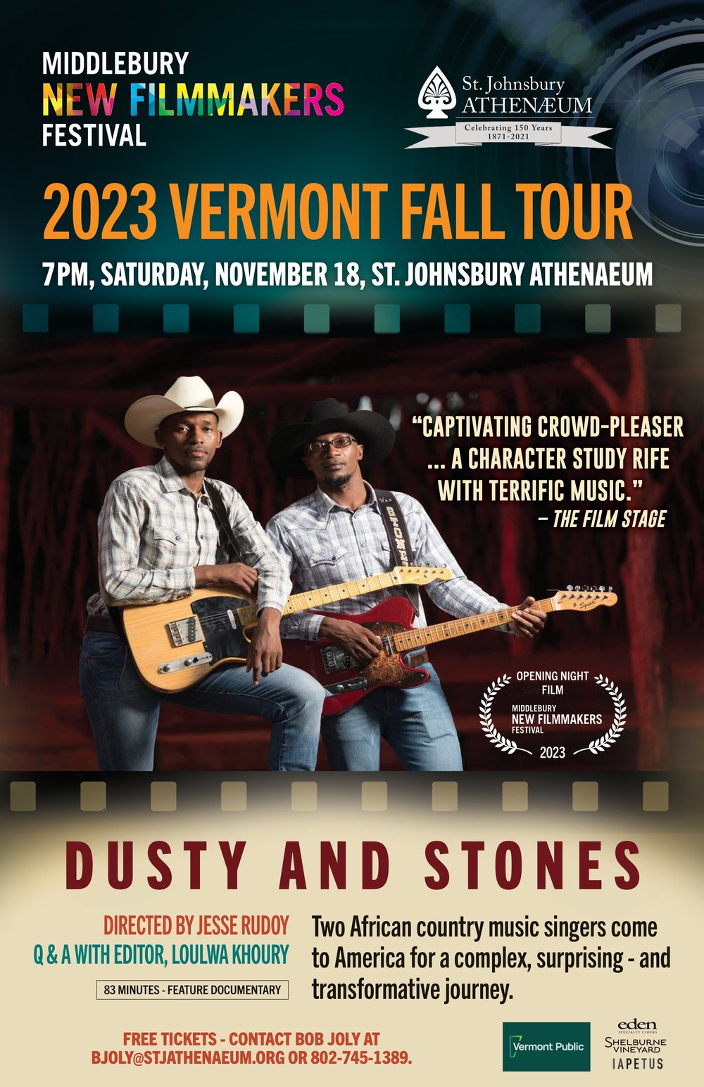 Movie and Q&A: Dusty and Stones — St. Johnsbury Athenaeum