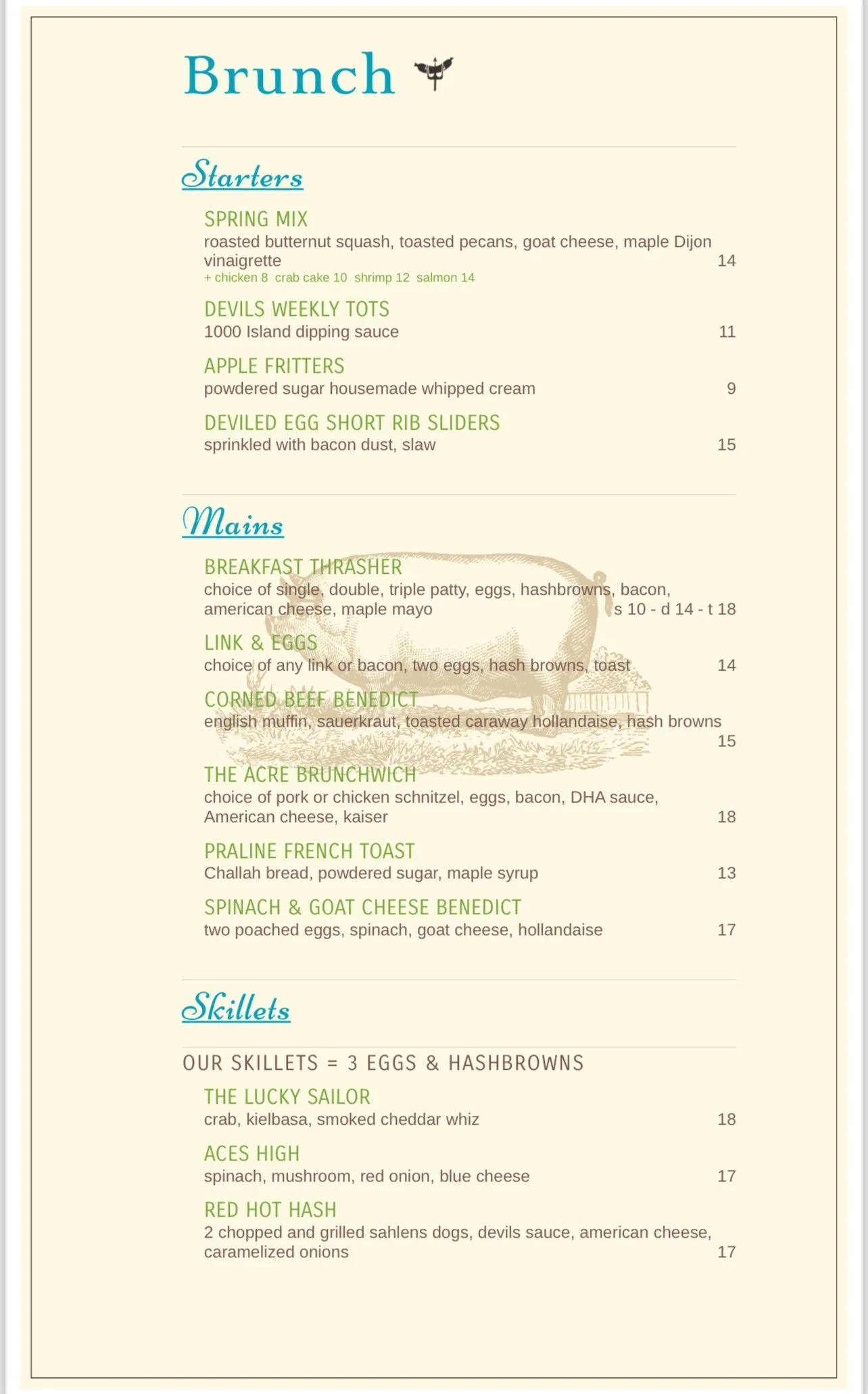 Sunday Brunch — Devil's Acre Tavern