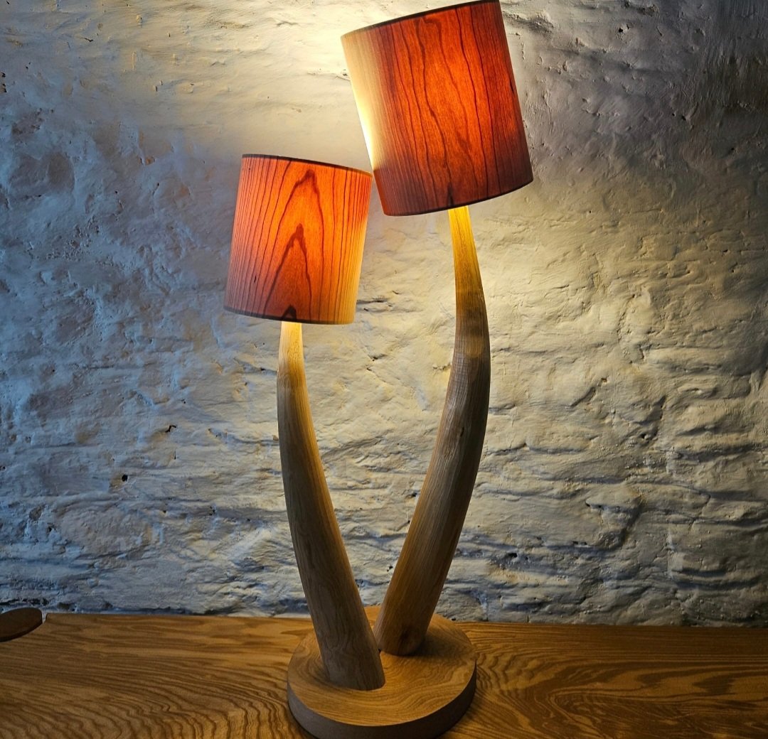 Triple Stem Chestnut Clump Lamp — Peter Lanyon Furniture