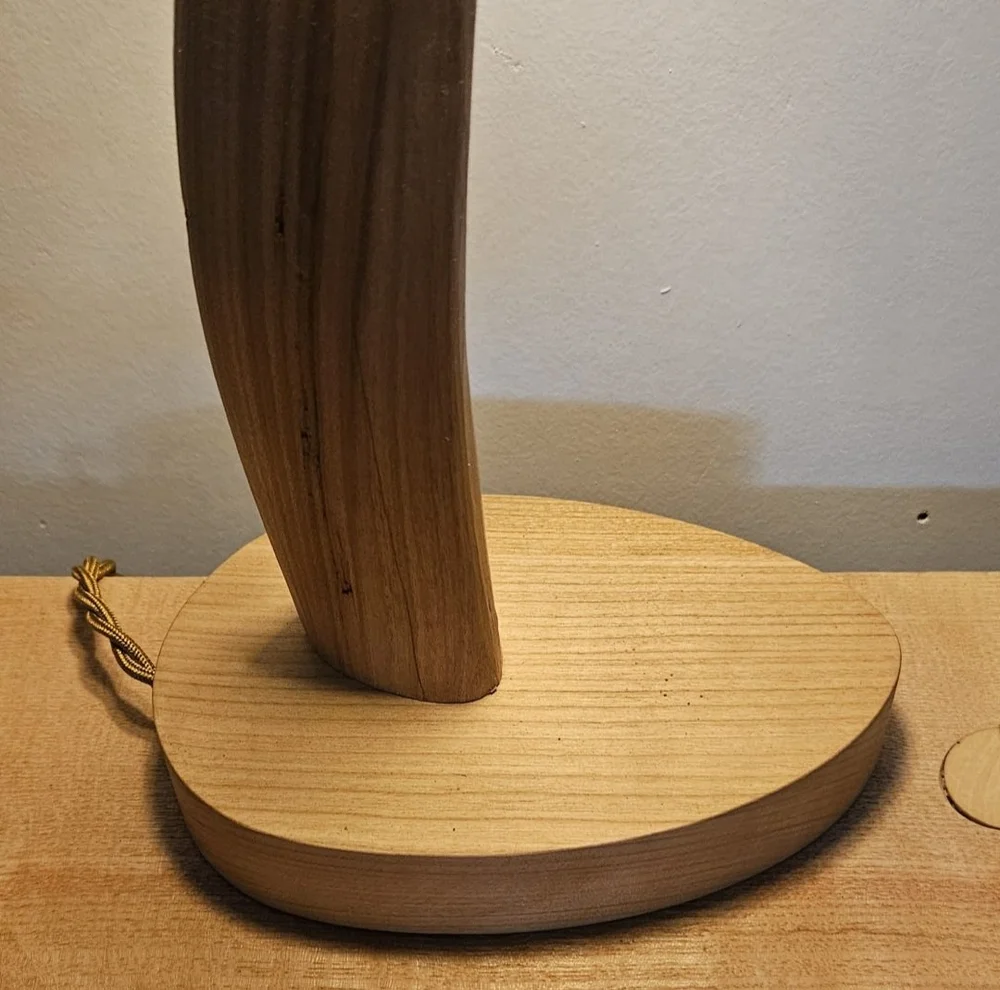 Double Stem Chestnut Lamp with Ash Shades — Peter Lanyon Furniture