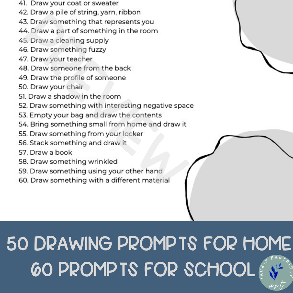 Drawing Prompts for High School — Jackie Partridge