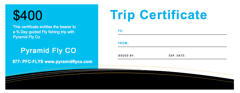 Guided Fishing Trip Certificate — Pyramid Fly Co.
