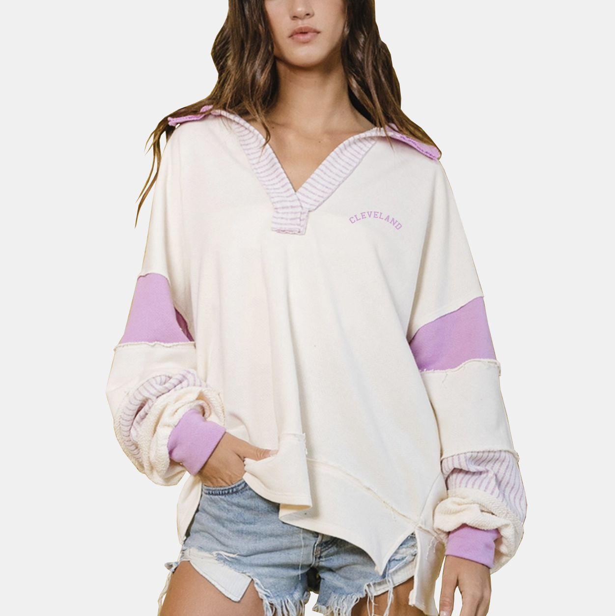 Cleveland Colorblock Pullover - Camel | Emily Roggenburk Products