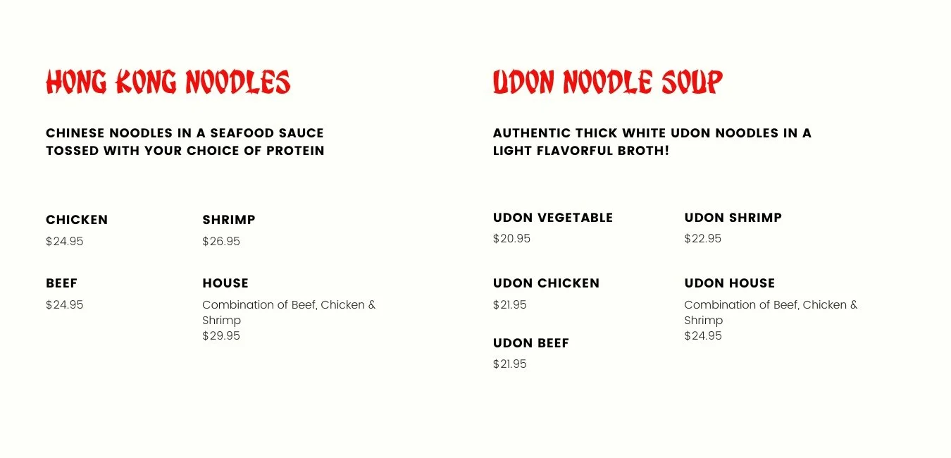 Menu — Pagoda