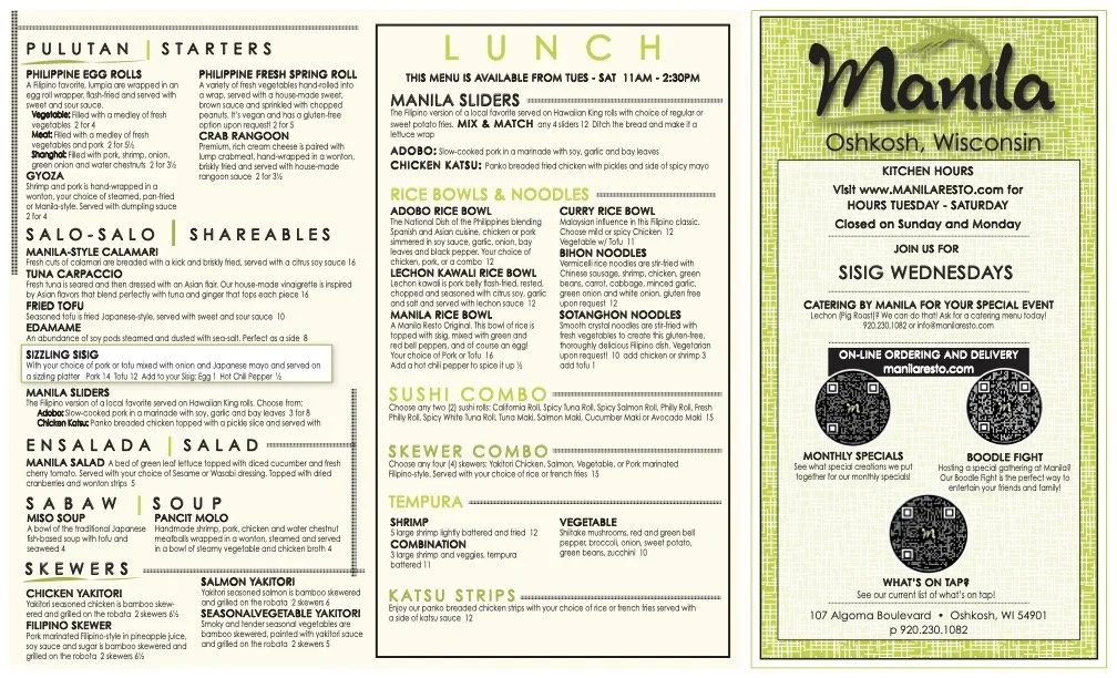 Menu — Manila Resto