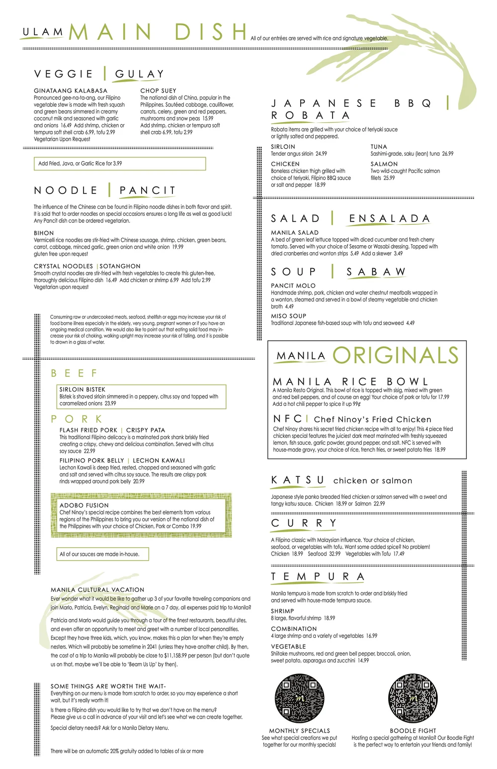 Menu — Manila Resto