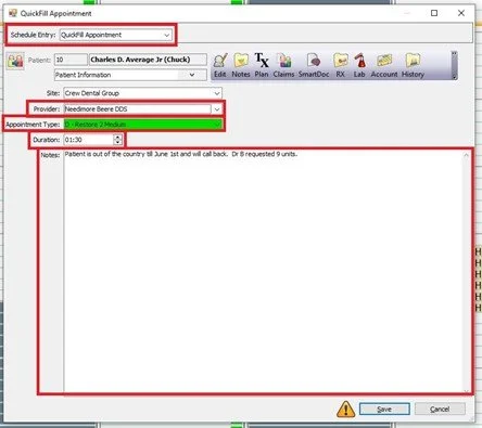 Andre's Eaglesoft Field Blog - My Quick Fill Process — Dental Team ...
