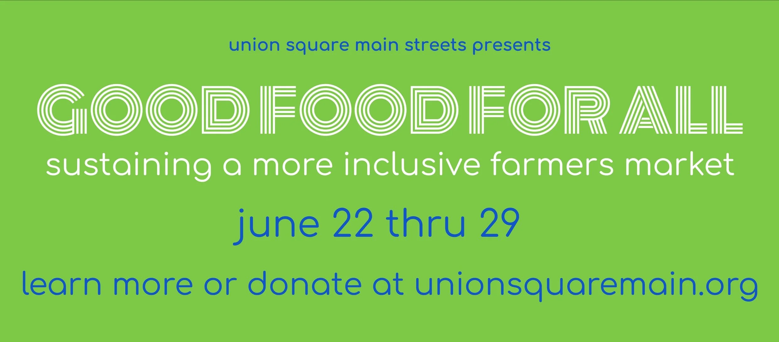 Donate to Local SNAP Match- Good Food For All — Union Square Main Streets