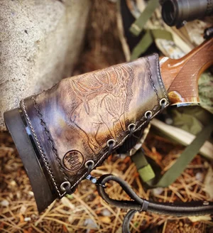 Bugling Bull Elk Stock Wrap — Buffalo Brand Leather
