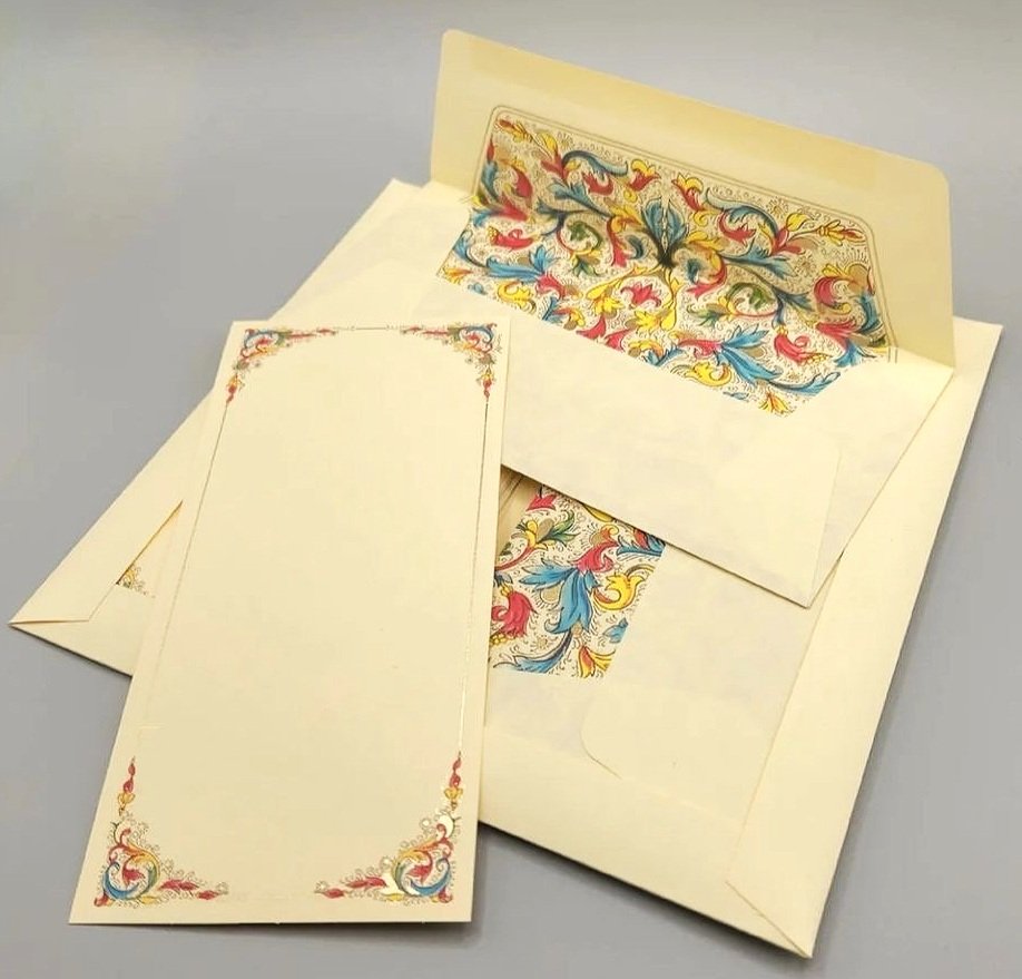 Note Card Portfolio, Italian Stationery, Small Size- Peacock — ESPLORA