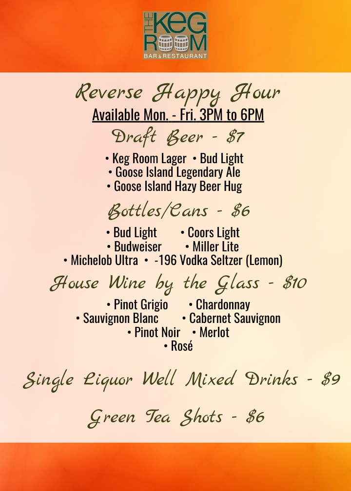 Drink Specials — The Keg Room NYC