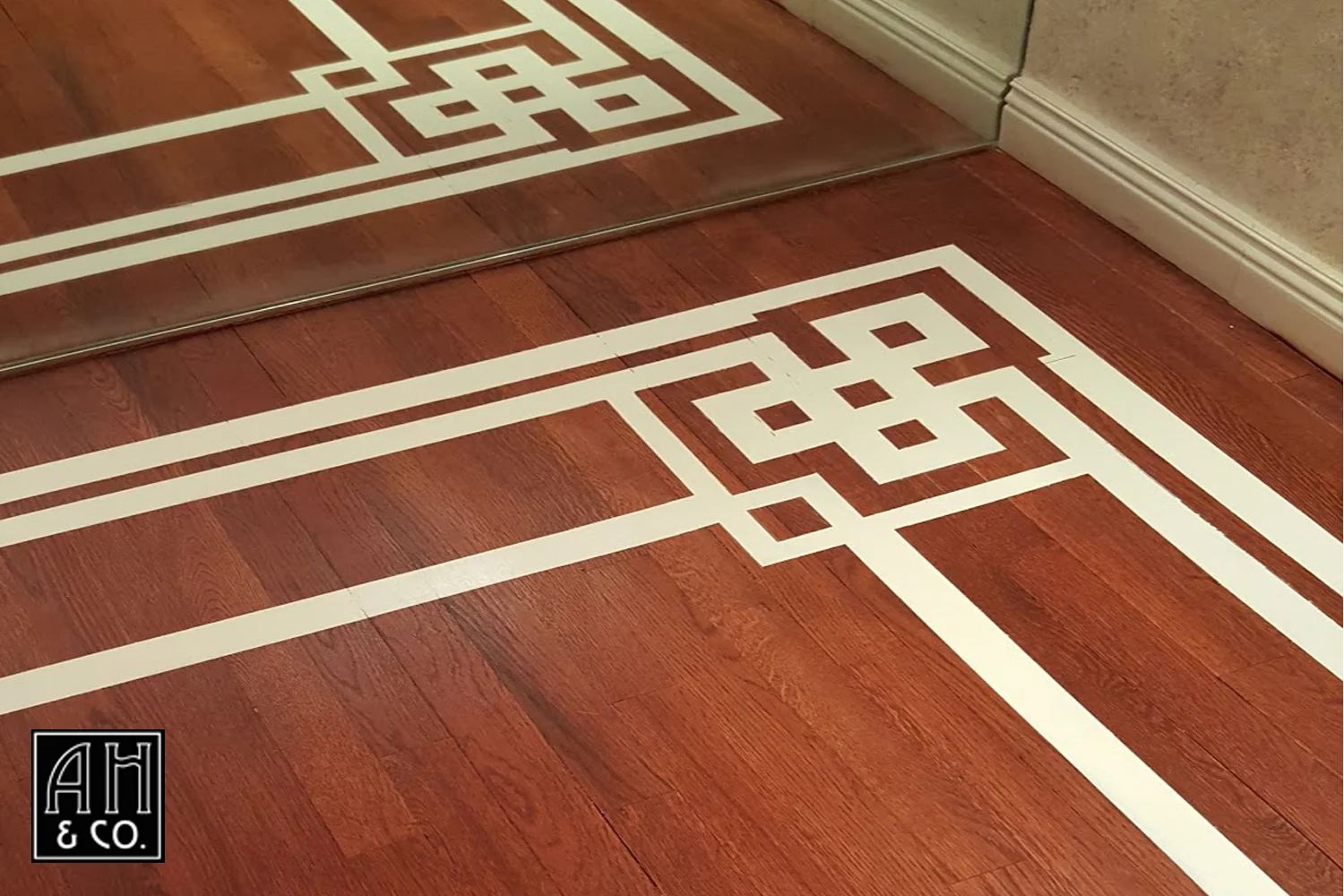 Painted Hardwood Floor Border