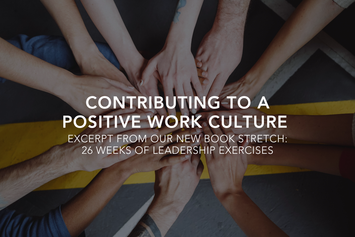 Contributing to a Positive Work Culture (Excerpt from our new book ...