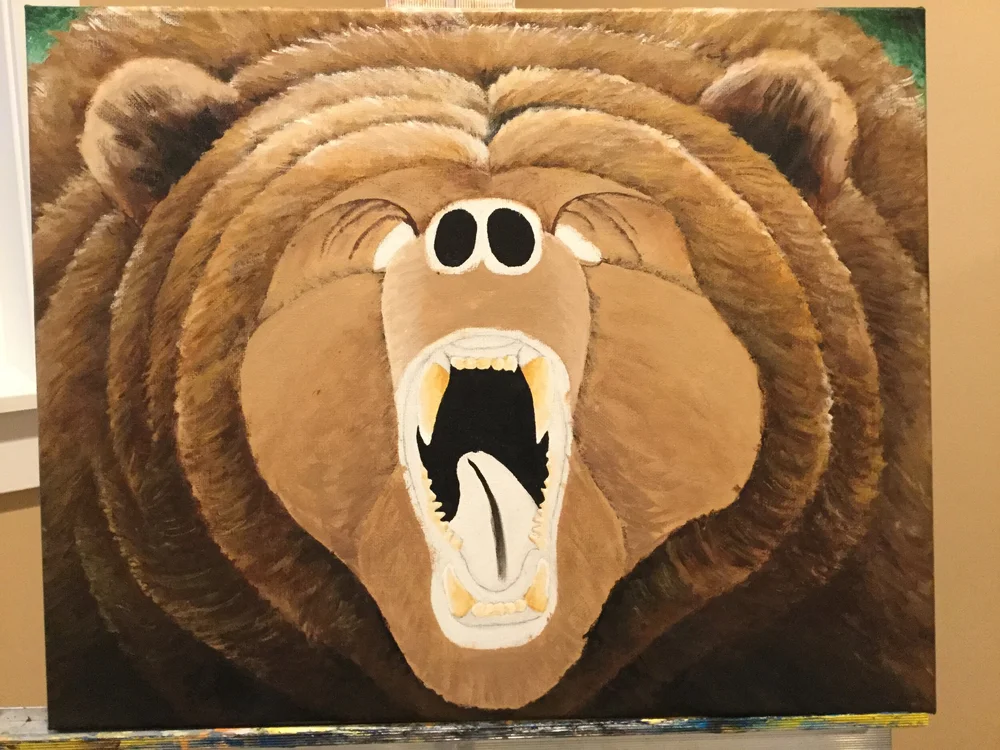 Painting Process: "Growling Grizzly" — Austin's Awesome Art