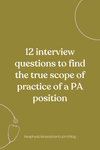 12 Interview Questions to Find the True Scope of Practice of a PA ...