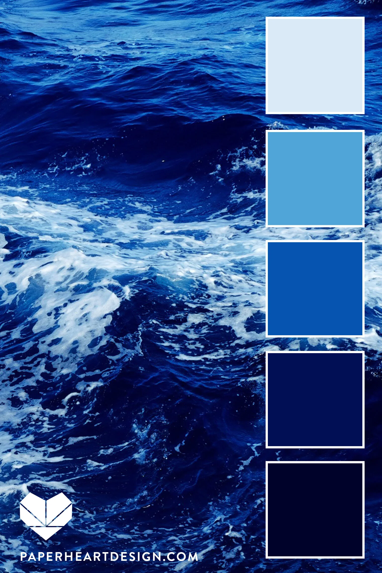 Color Palette True Blue Paper Heart Design Color Palette True Blue Paper Heart Design