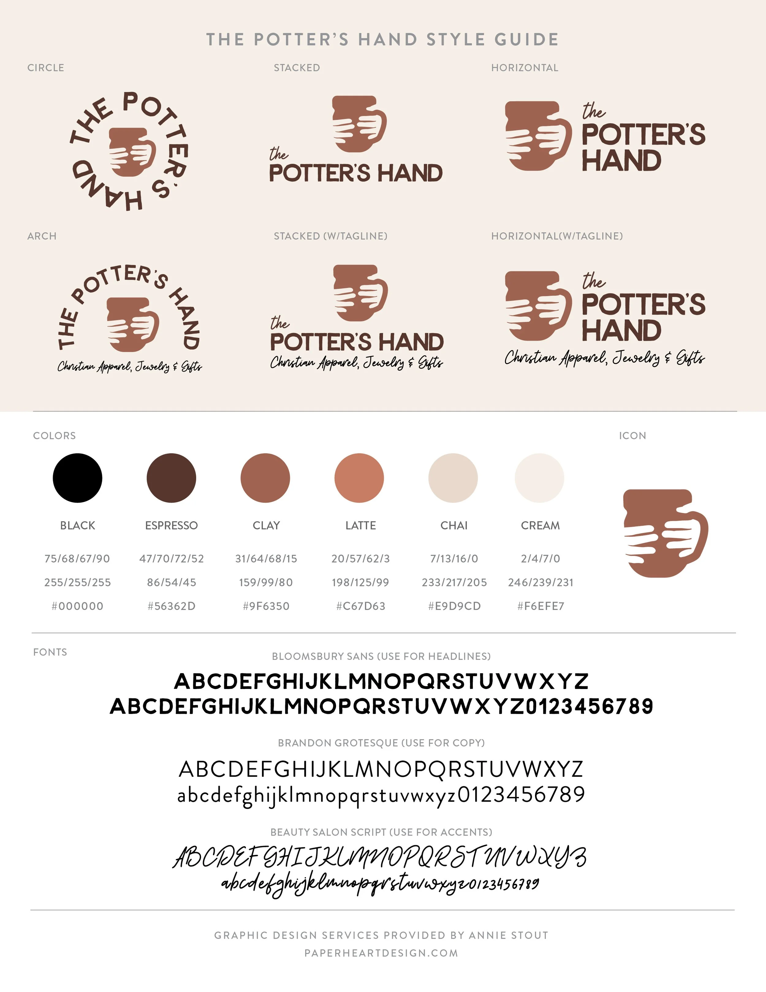 Logo Reveal: The Potter's Hand — Paper Heart Design Co.
