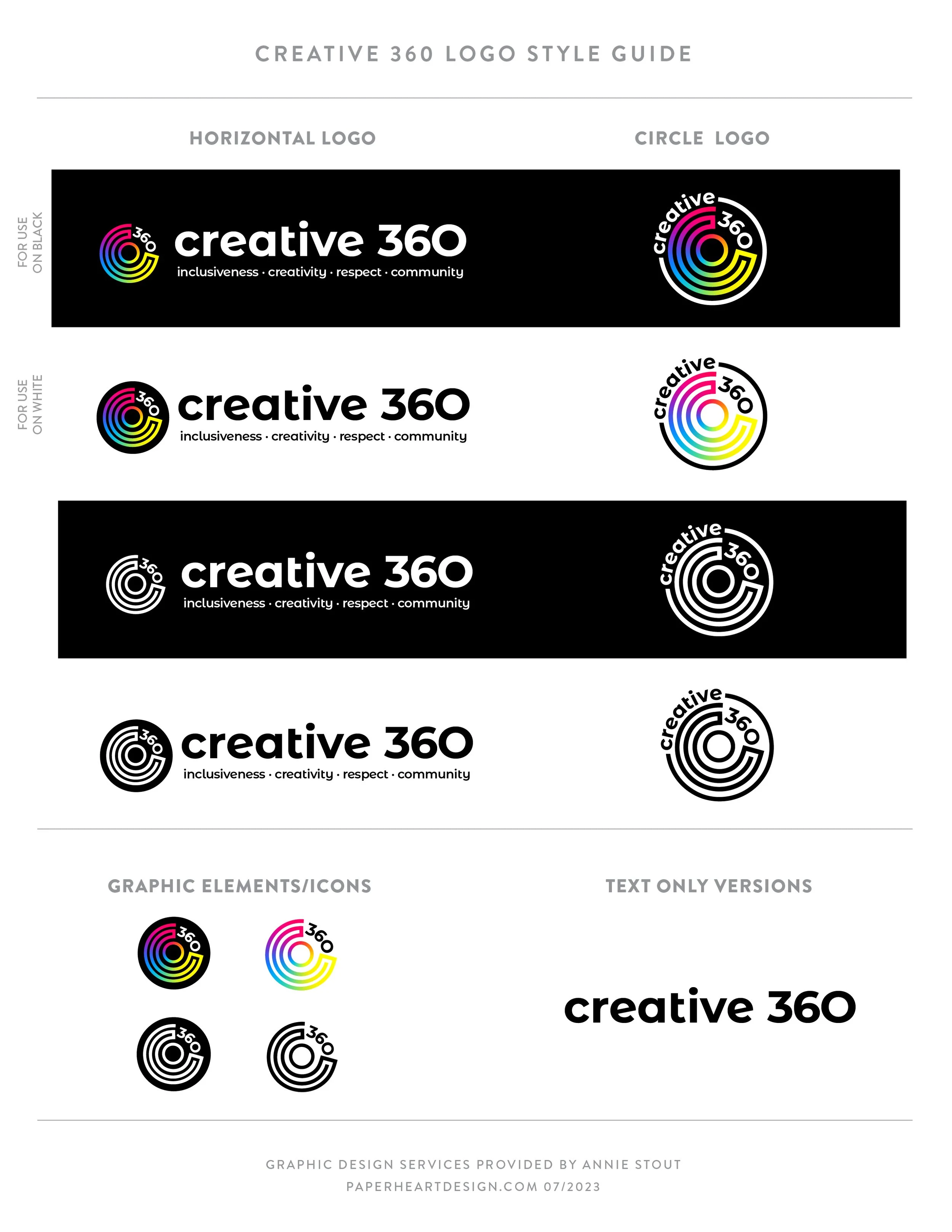 Logo Reveal: Creative 360 — Paper Heart Design Co.