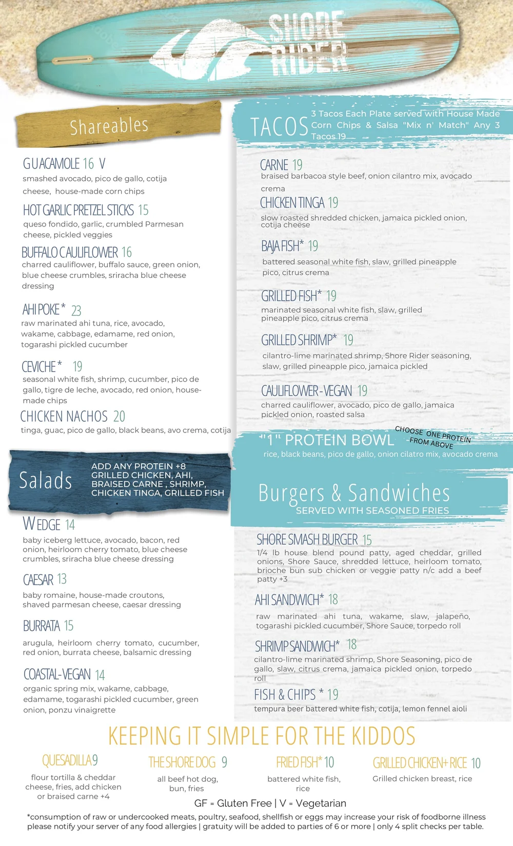 Shore Rider-Menu