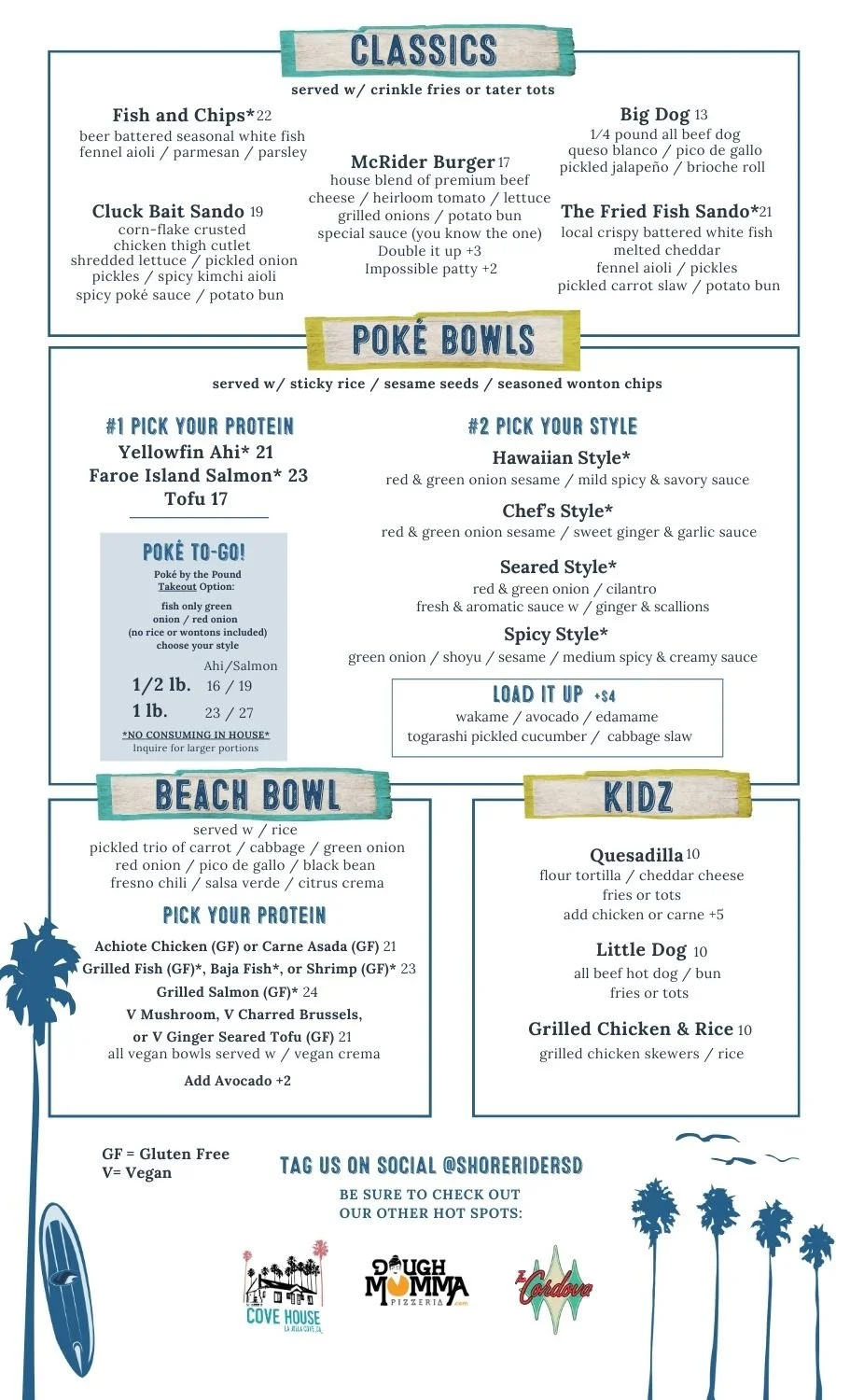 Shore Rider-Menu