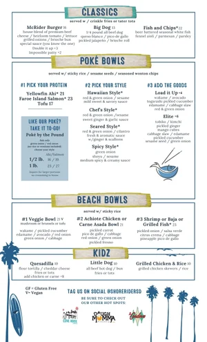 Shore Rider-Menu