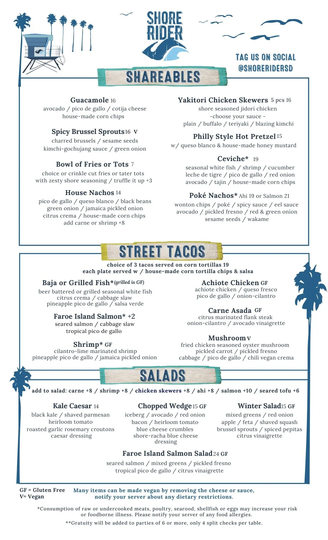 Shore Rider-Menu
