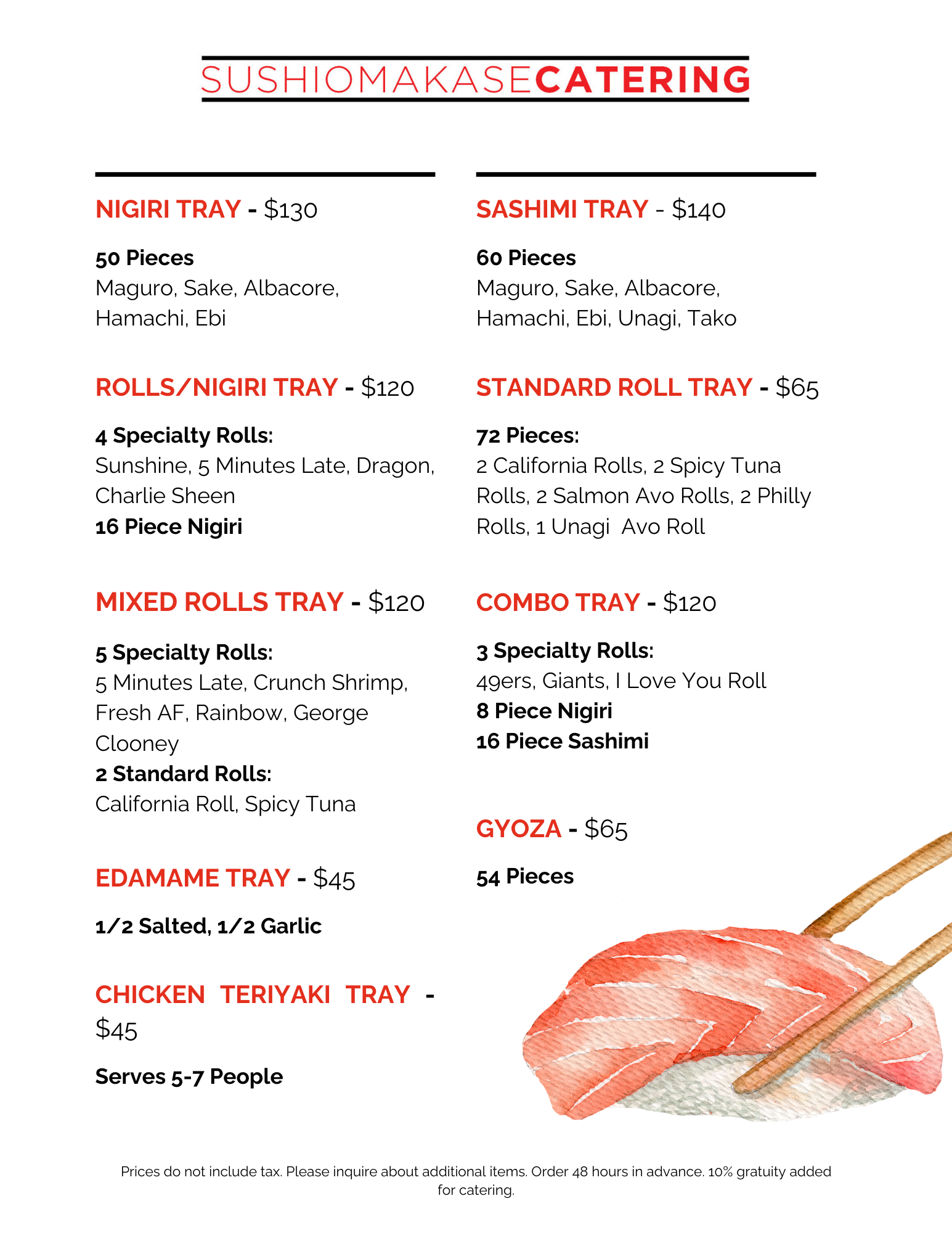 Sushi Omakase Roseville Catering - Sushi Catering