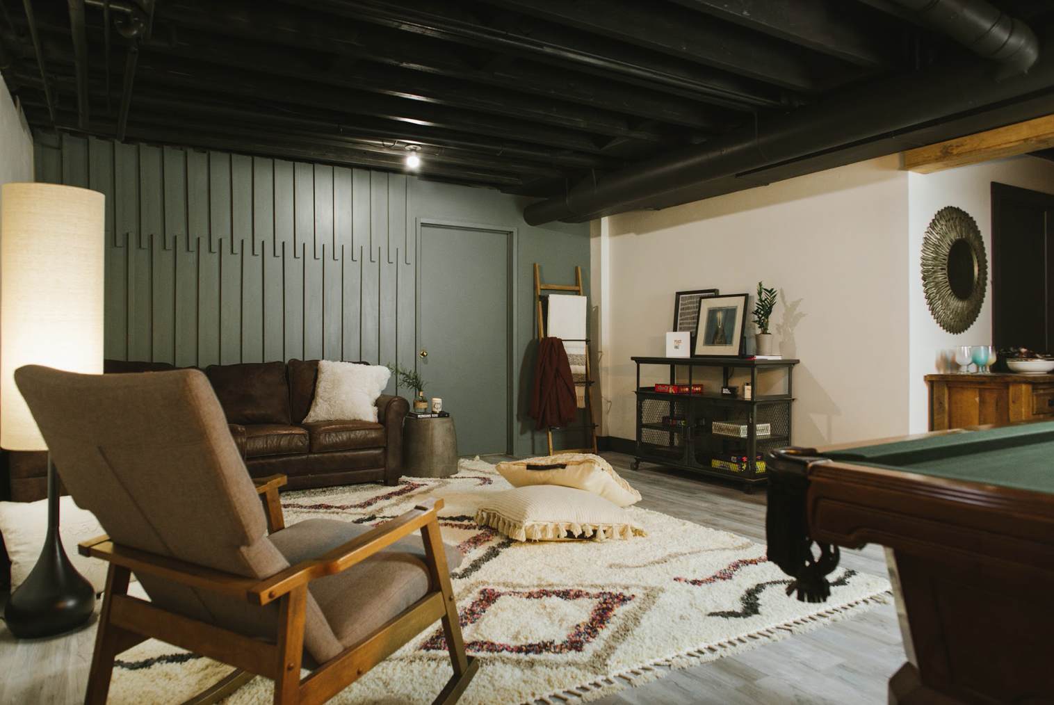 Painting the basement ceiling dark and moody- Week Four One Room ...