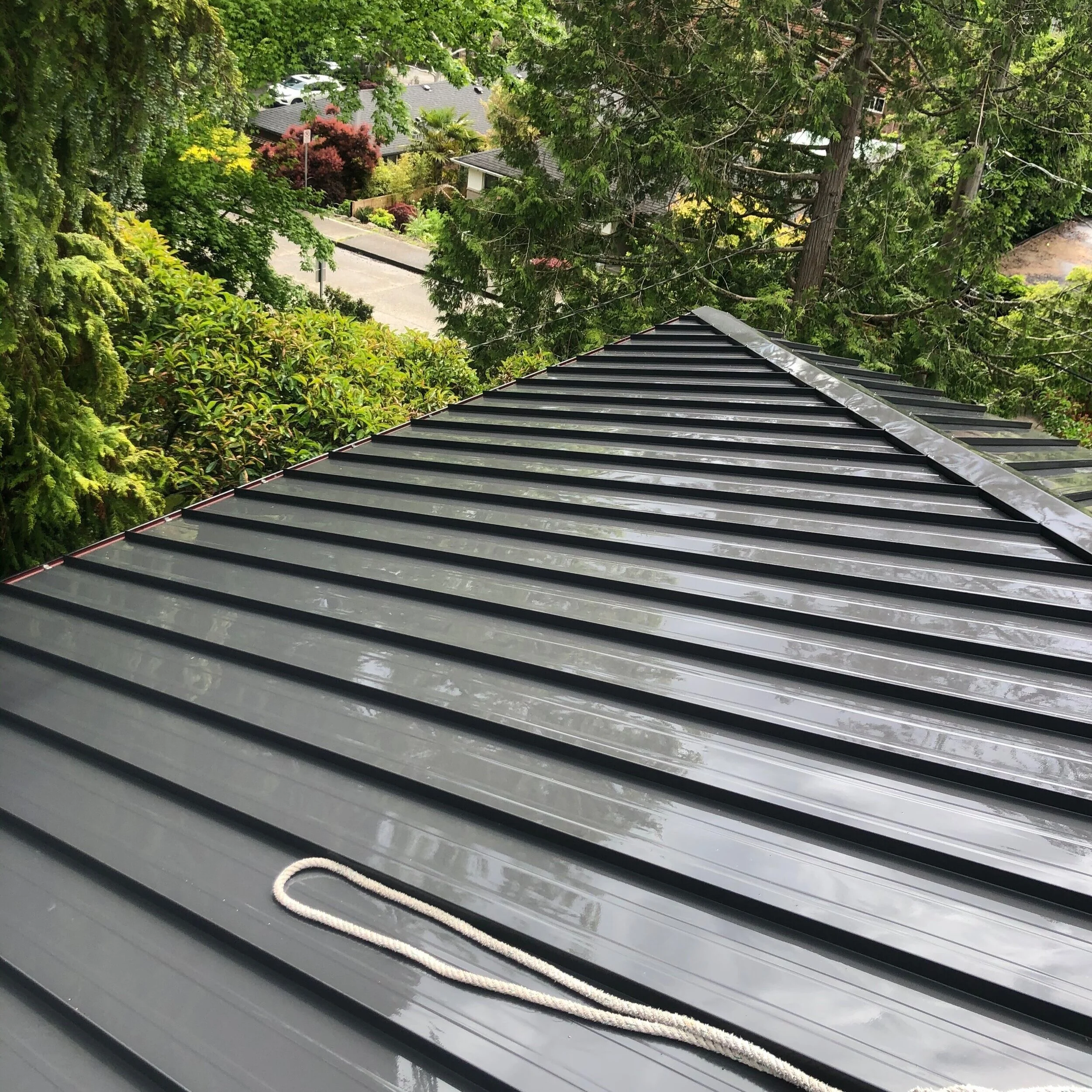 Pressure Wash Metal Roof