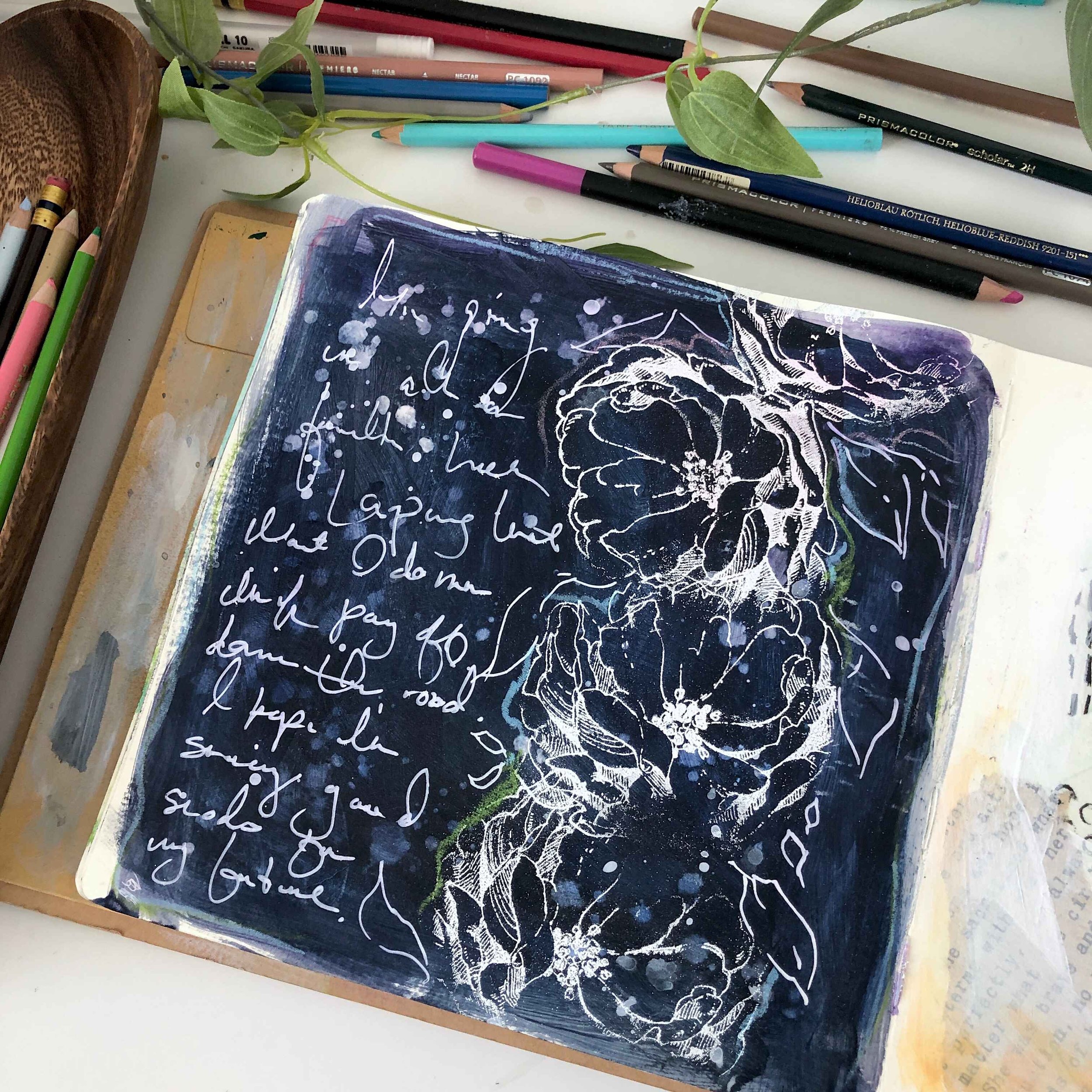 8 Creative Ways to Add Writing to Your Art Journal — A painted page