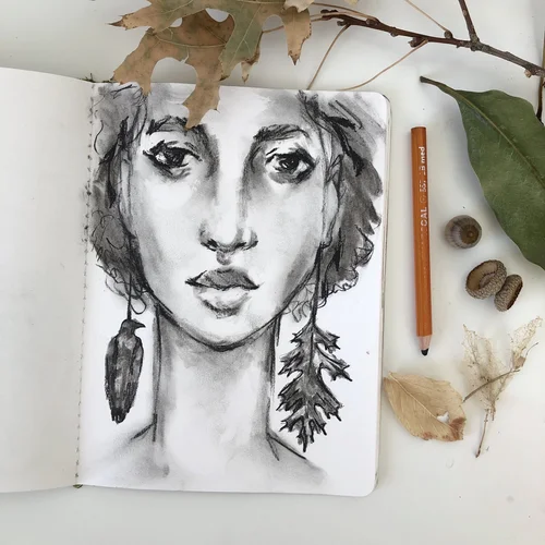 30 Fall Inspired Sketchbook Ideas — A painted page