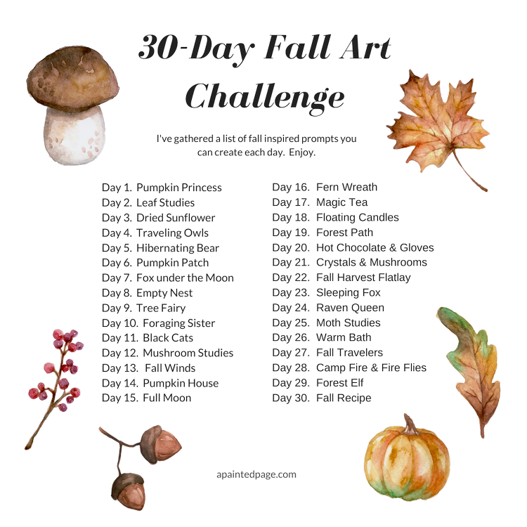 30 Fall Inspired Sketchbook Ideas — A painted page