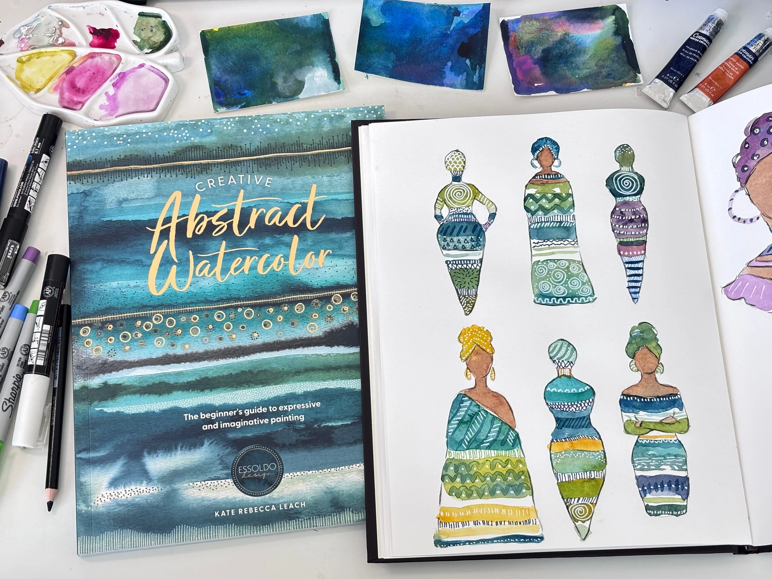 Abstract Watercolor Sketchbook Studies [Video] — A painted page