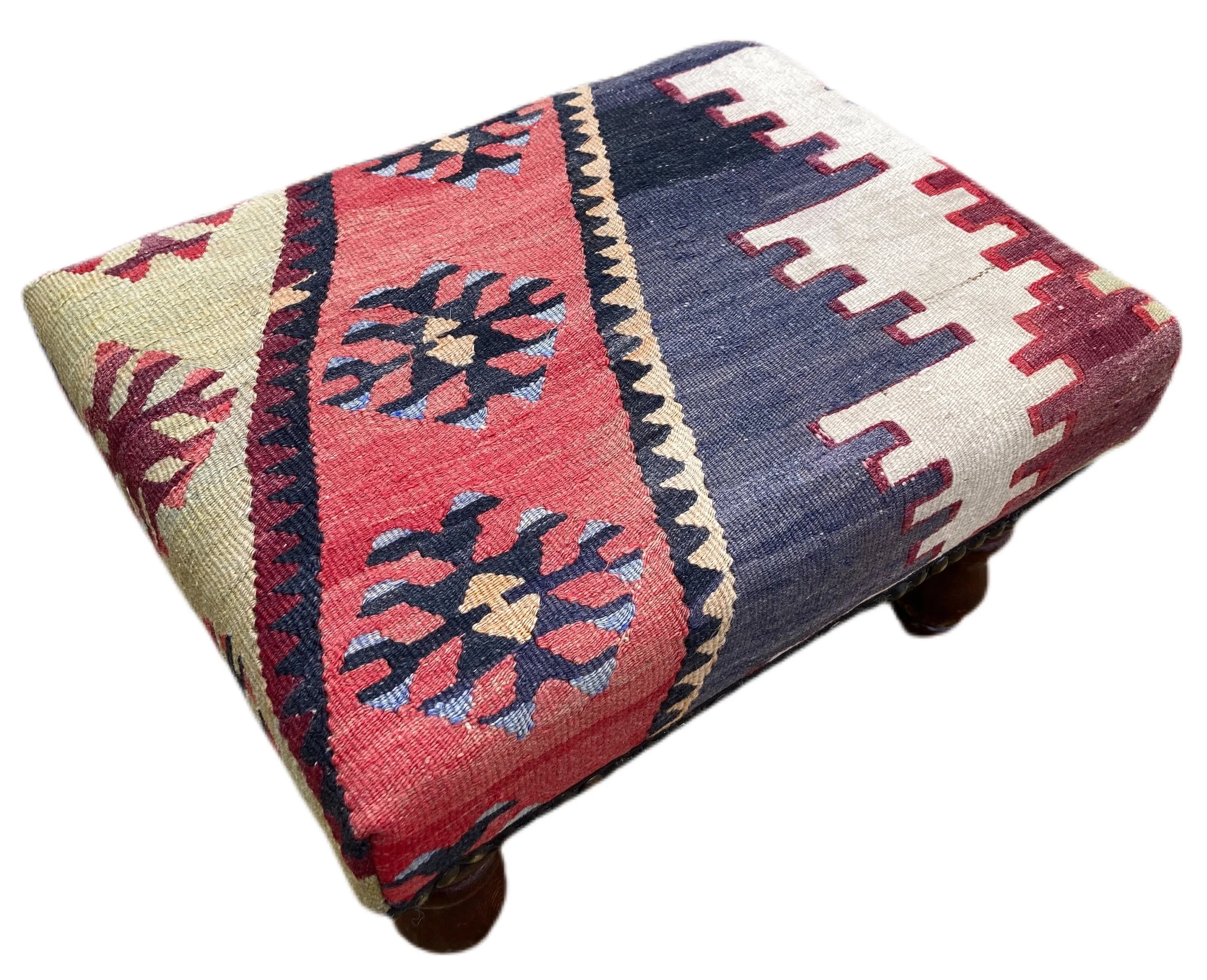 Kilim Covered Stool 0.90m x 0.46m x H0.39m — Rug Addiction