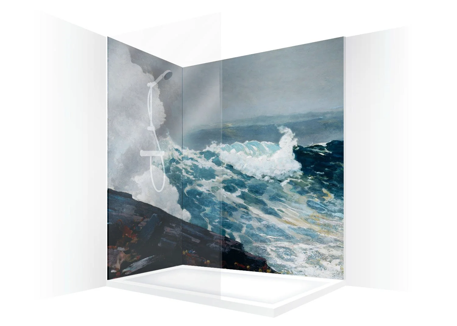 Seascape painting Shower Panels - Northeaster — Showerscape