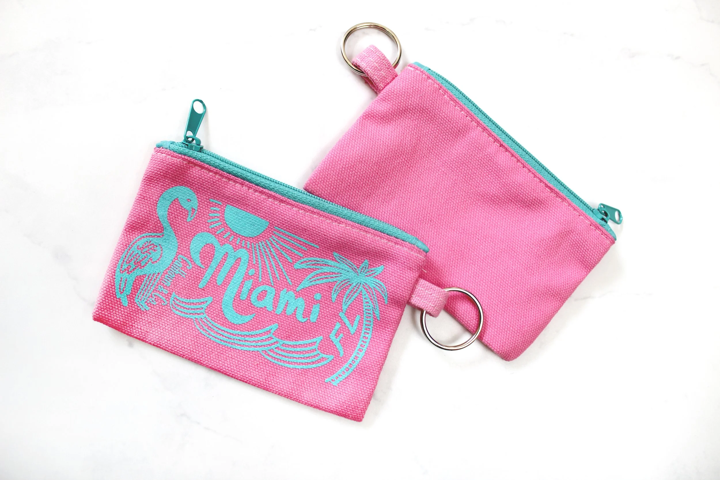 PICKLES SCREEN PRINTED ZIPPER CARD POUCH WITH KEYRING Calhoun Co 