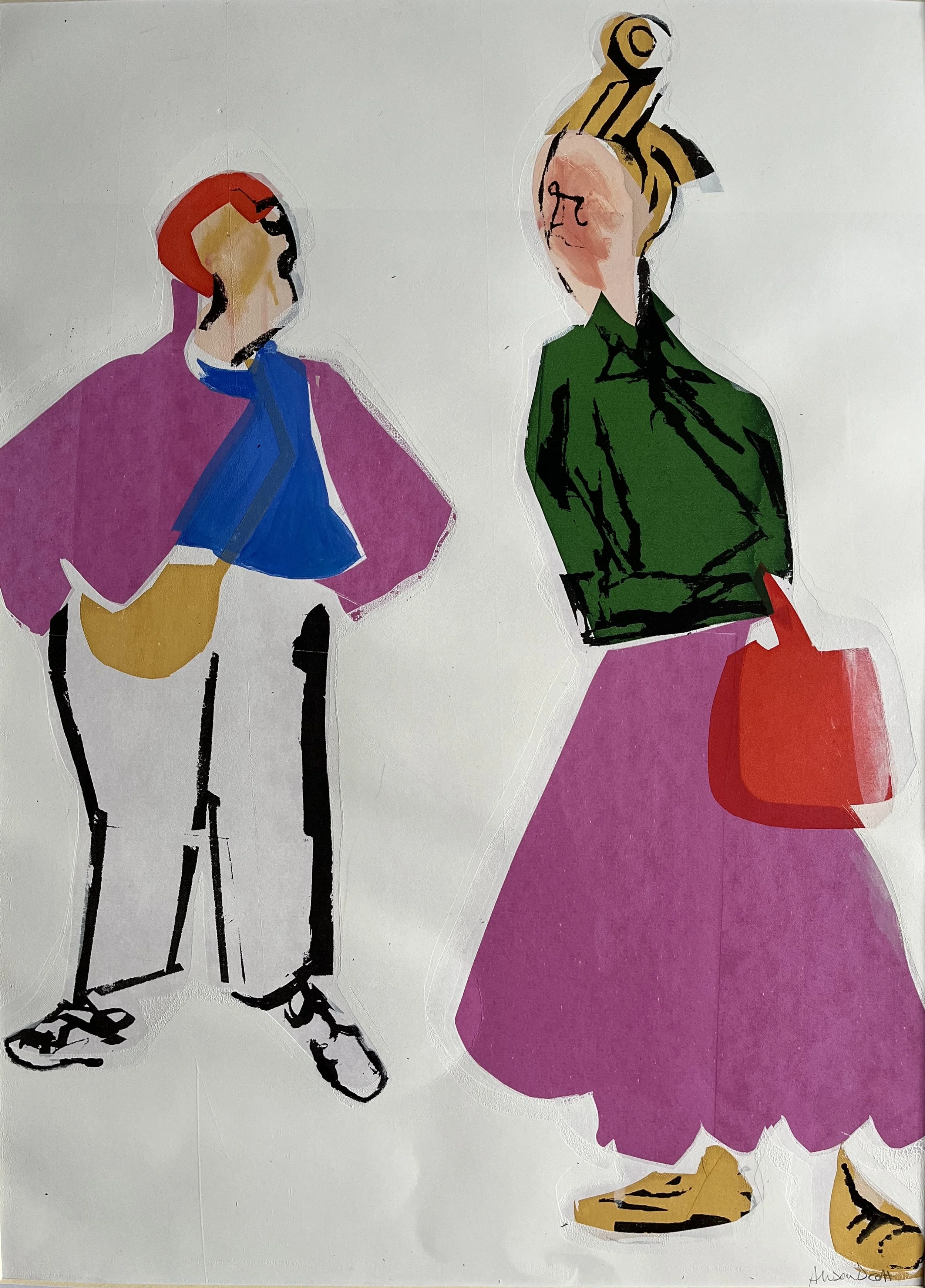 People in places - screen prints — Alison Scott Paintings and prints