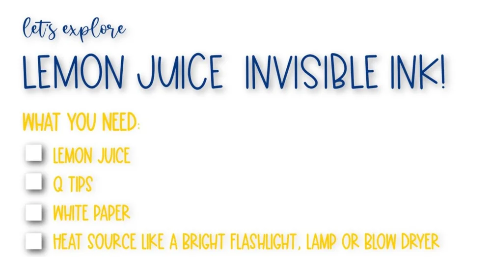 Lemon Juice Invisible Ink — Play Street Museum