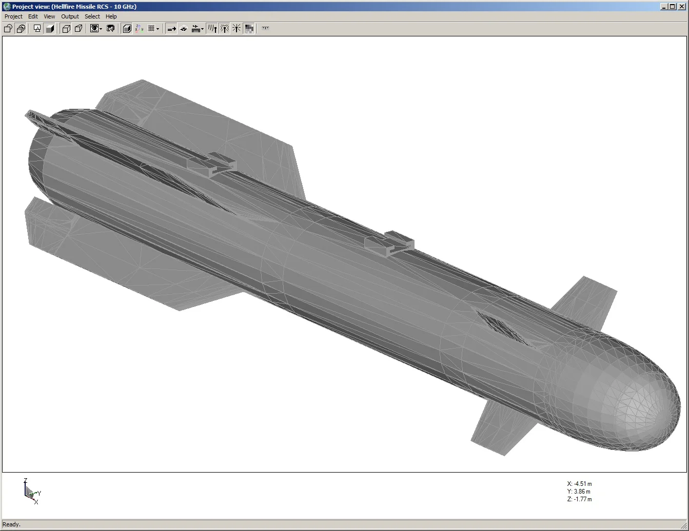RCS of Hellfire Missile: Comparison of X3D PO MEC to XFdtd | Remcom