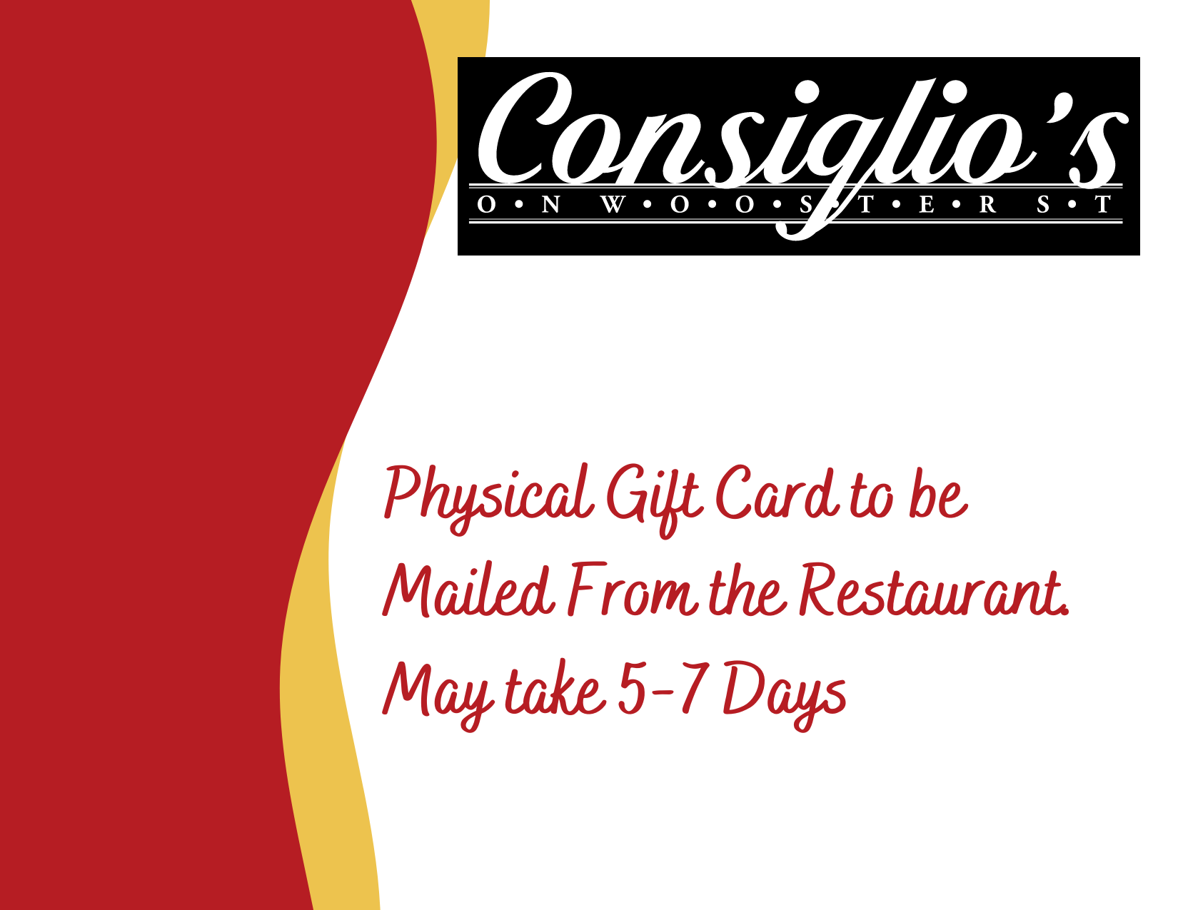 Consiglio's Restaurant - Gift Cards